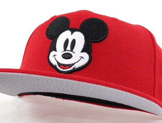 Mickey Mouse New Era 59Fifty Fitted Hat (Red Gray Under Brim) - 5950 ...