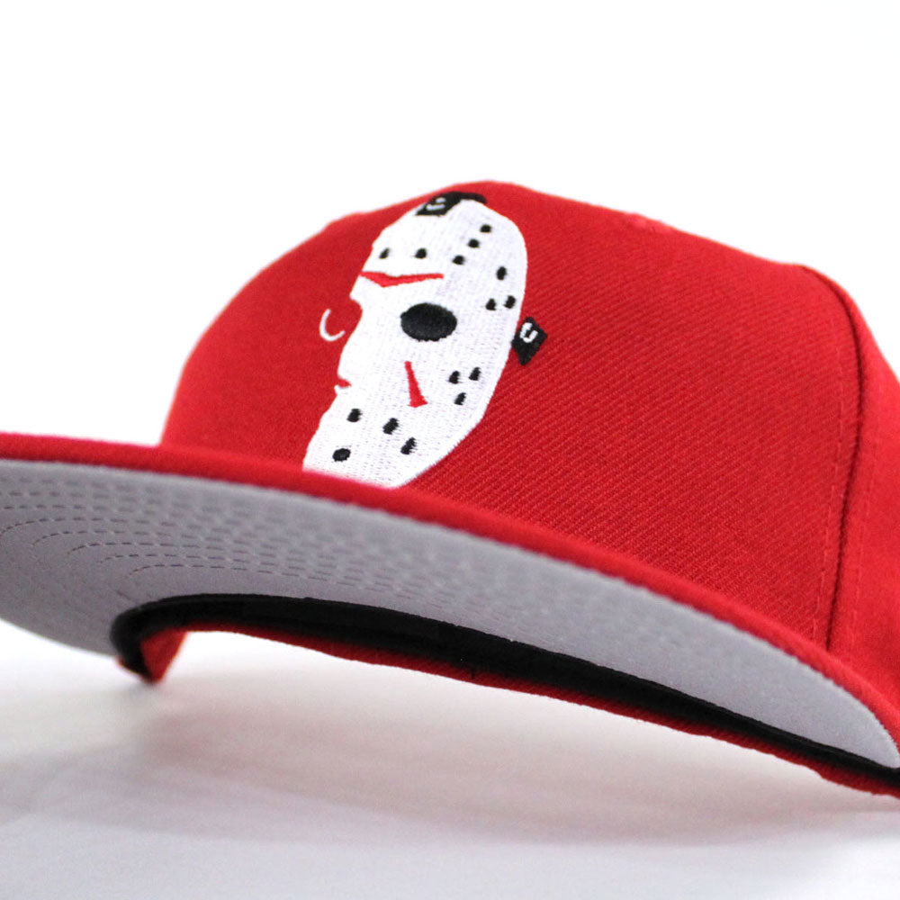 Friday the 13th Jason Head New Era 59Fifty Fitted Hat (Red Gray Under ...