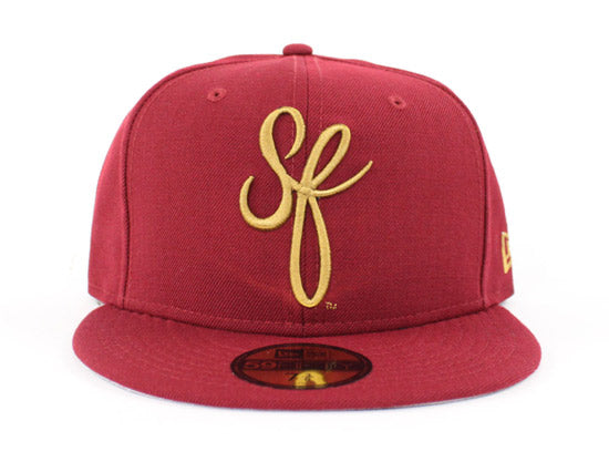 SF Script New Era 59fifty Fitted Hats (Gray Under Brim SF 49ers Colorw ...