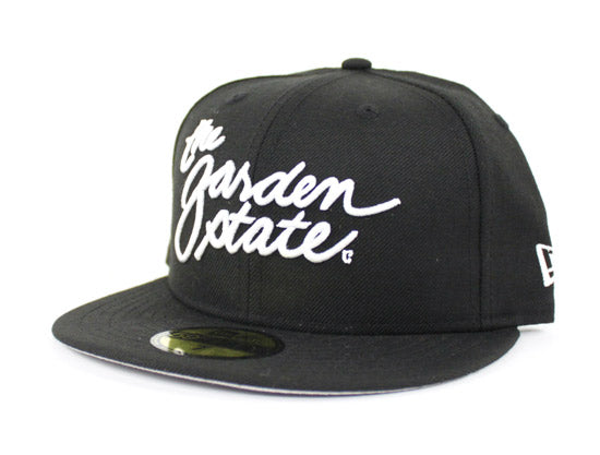 The Garden State Script New Era 59Fifty Fitted Hats (Black Gray Under ...